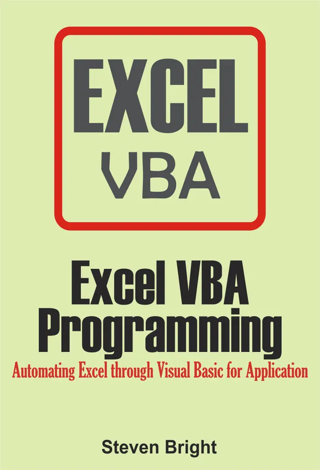 Excel VBA Programming : Automating Excel through Visual Basic for ...